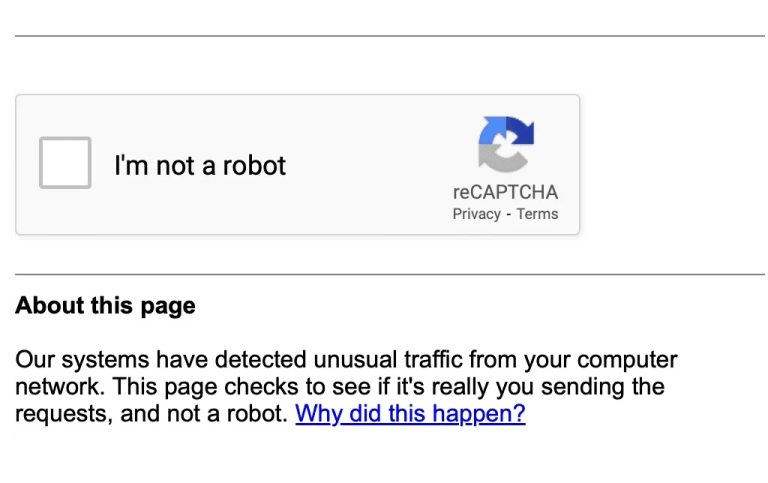 What Does "Our Systems Have Detected Unusual Traffic From Your Computer ...